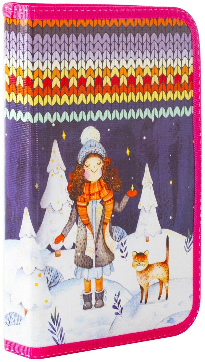Пенал с откидной планкой "Зима" (1 отделение, без наполнения) (228253)
