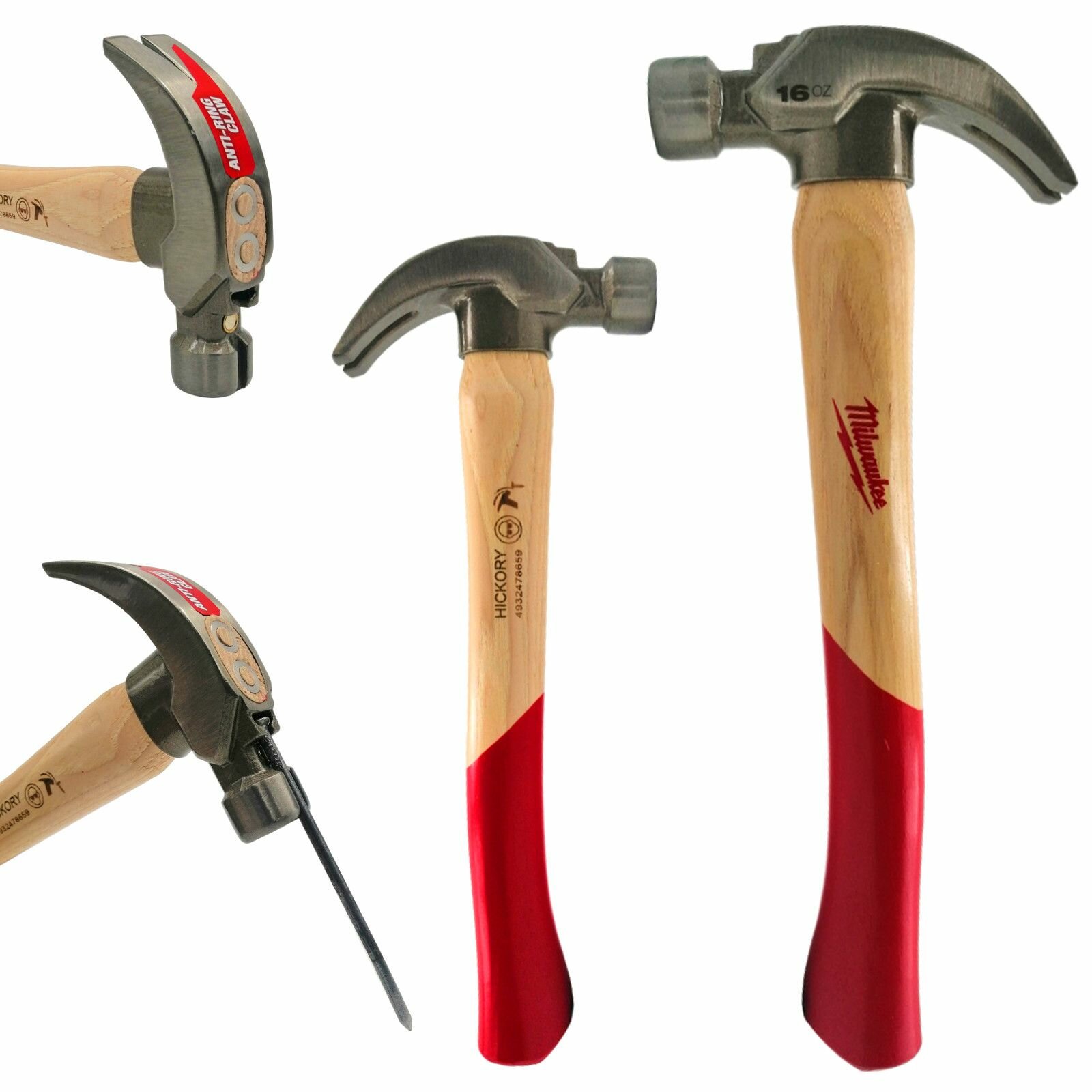 Молоток Milwaukee с рукояткой из гикори, Hickory Hammer 450 г