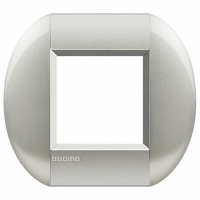 Рамка 1 пост BTicino LIVING LIGHT, горизонтальная, алюминий, LNB4802TE