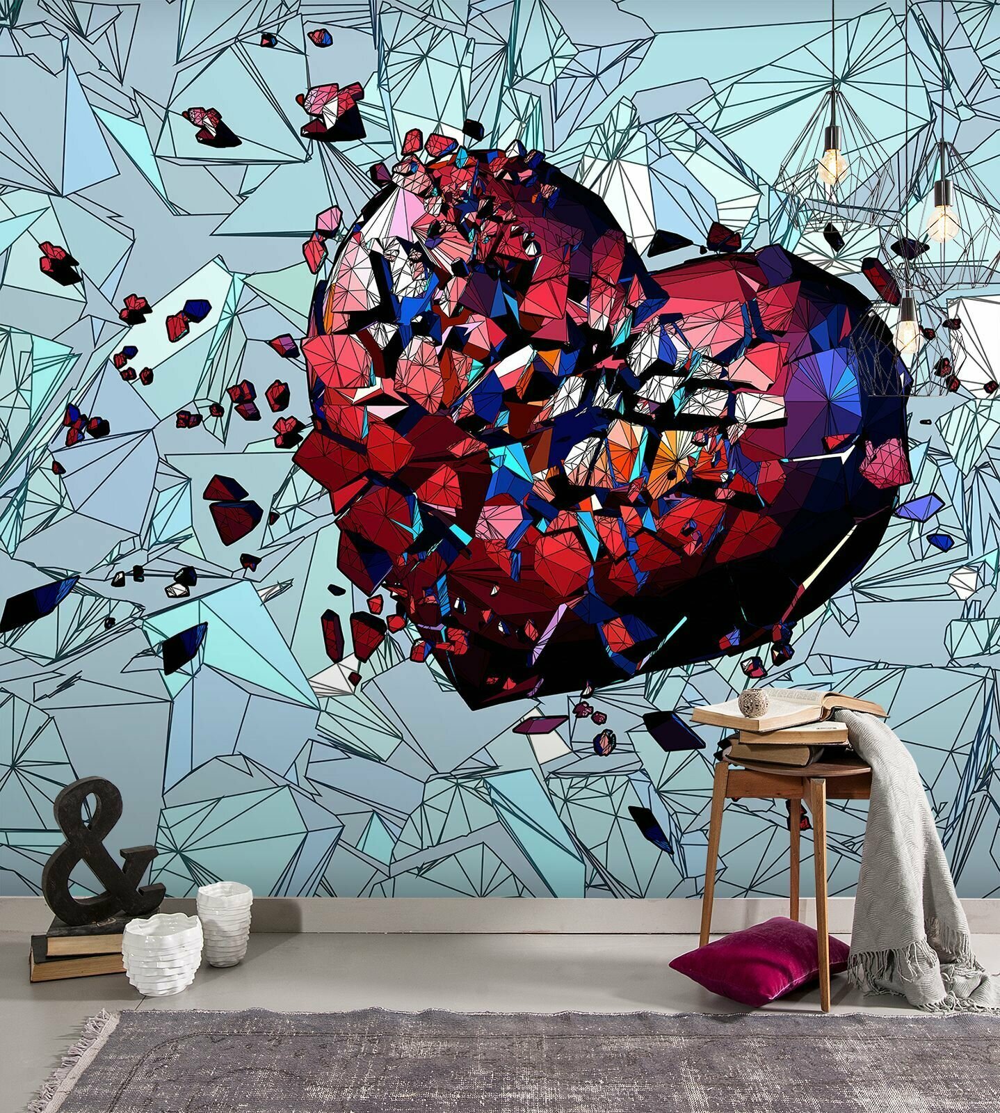 Фотообои на стену флизелиновые 3d детские Граффити, Геометрия 300x270 Luxury Walls AM12703