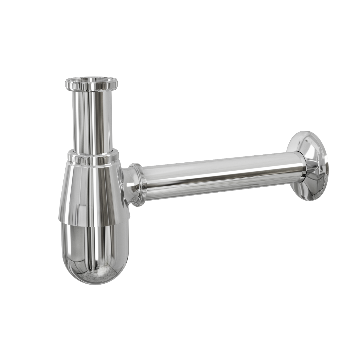 Сифон D&K DC9071, нержавеющая сталь, встраиваемый, для раковины, хромированное покрытие