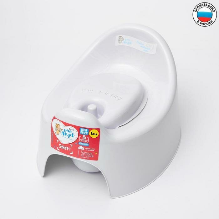 Горшок детский START с крышкой, цвет пастельно-белый