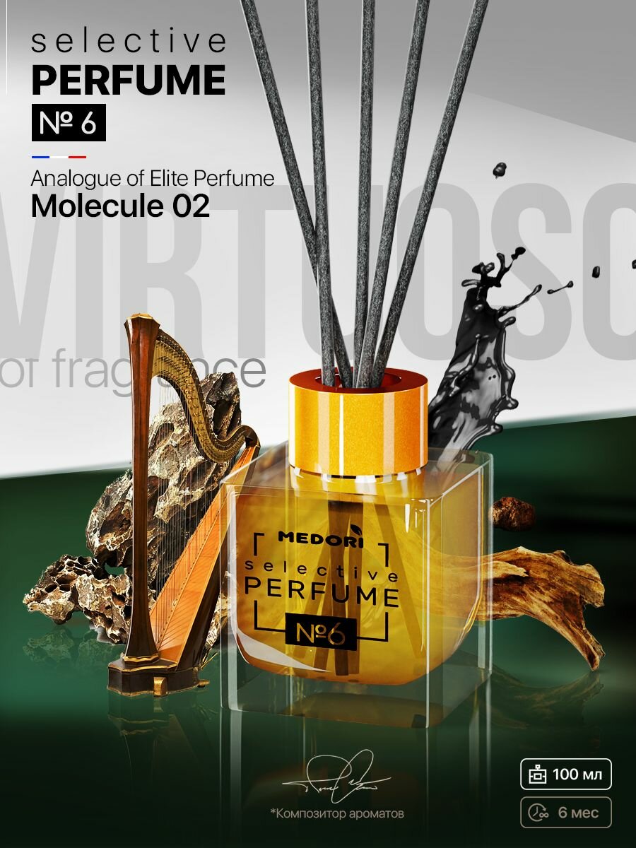 Аромадиффузор с фибровыми палочками и флаконом для офиса и дома