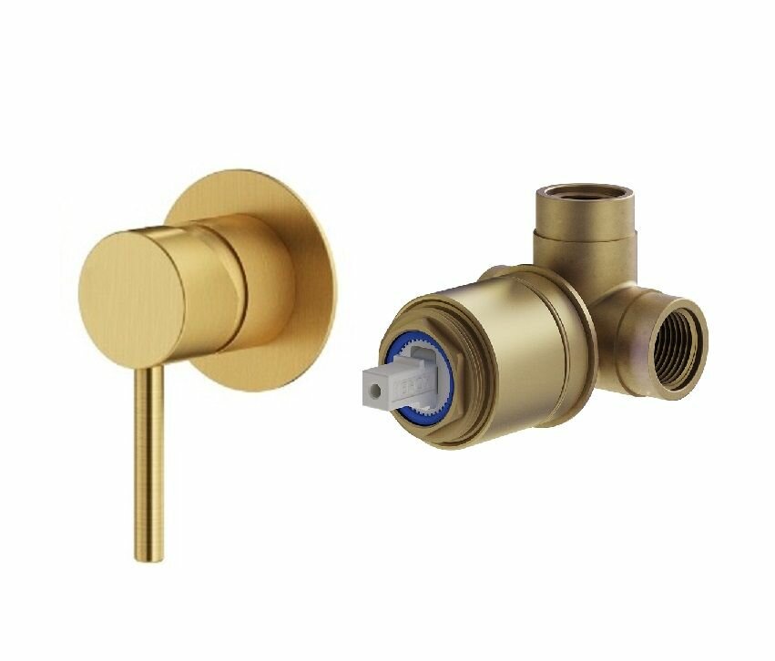 Комплект встраиваемого смесителя для душа Plumberia Selection IXO KITXO1135OB, Золото брашированное