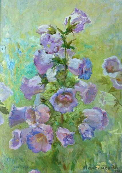 ART-Salon at Oktyabrskaya картина "Колокольчики", 45х33 см; холст на картоне, масло; авторская работа