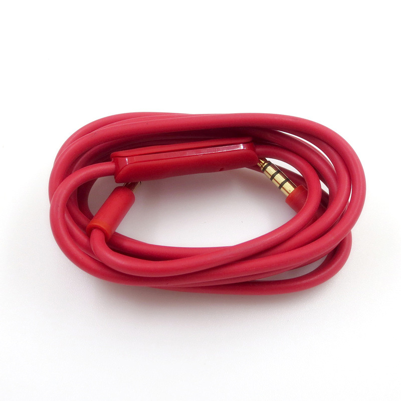 Аудиокабель красный для наушников Solo2.0 с микрофоном