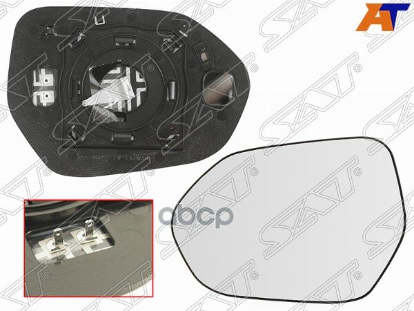 SAT ST-121-0103 Полотно зеркала Toyota Camry Europe/Russia (XV70) 17-22 (Слева/ Обогрев/ сферическое)