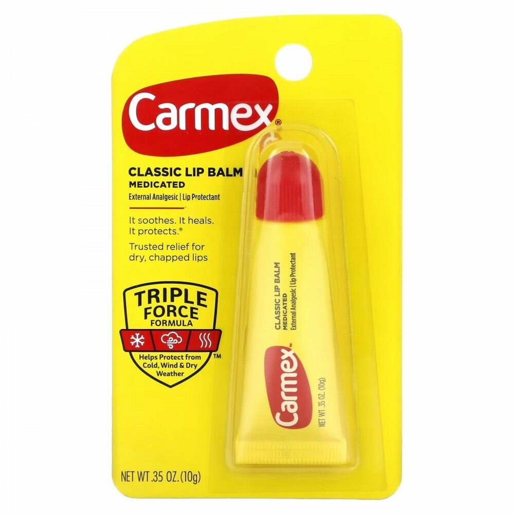 Carmex, Классический бальзам для губ, Classic Lip Balm, Medicated, 10 г