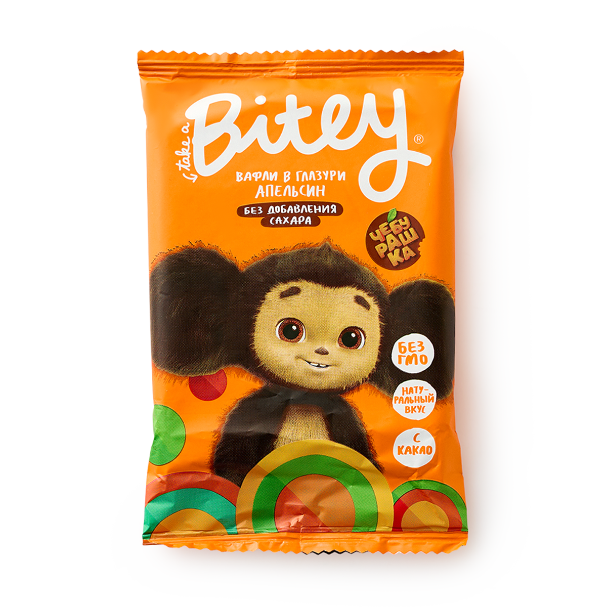 Вафли "Take a Bite" со вкусом апельсина, глазированные, без сахара, флоу-пак, 35 г