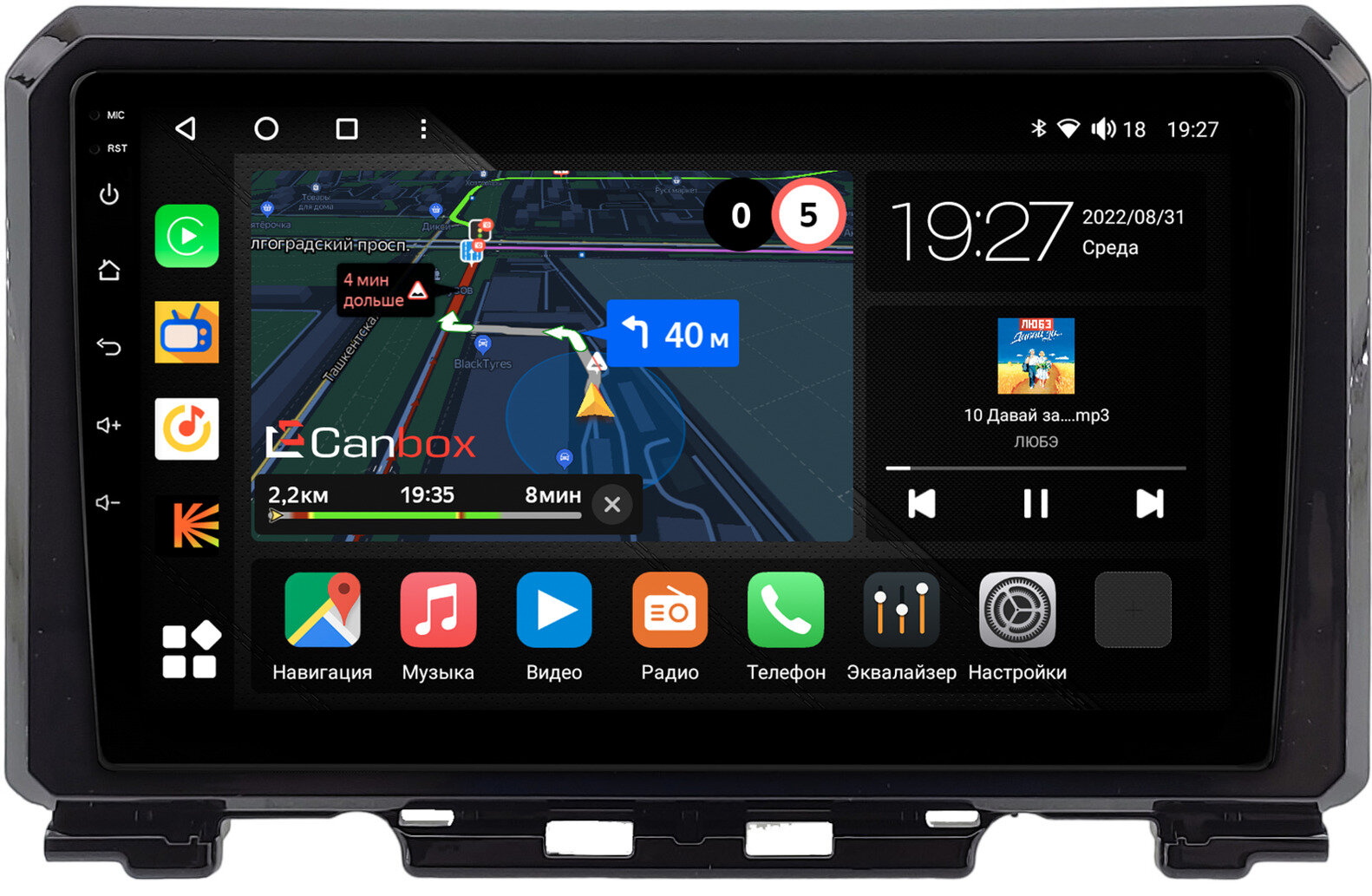 Штатная магнитола Suzuki Jimny 4 2018-2024 Canbox M-Line 4542-9216 на Android 10 (4G-SIM, 4/64, DSP, QLed)