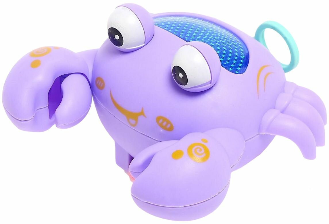 Заводная подвижная игрушка "Краб" для детей, двигающаяся фигурка с механизмом, световые эффекты