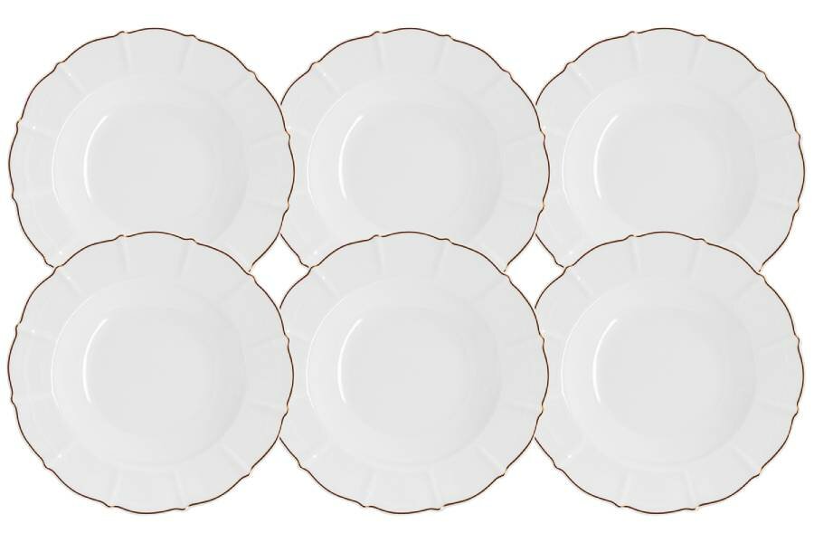 Набор 6 тарелок суповых Лотос 21,5 см, 0,22 л (Anna Lafarg Emily)