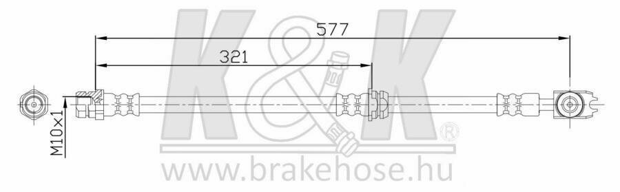 K&K FT0439 Шланг тормозной передн VW: TIGUAN 1.4-2.0 TDI 07- F R+L