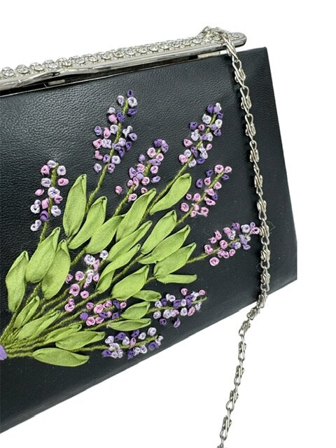 Сумка клатч Королевство Птички & Бабочки, фактура гладкая, черный — фото 1