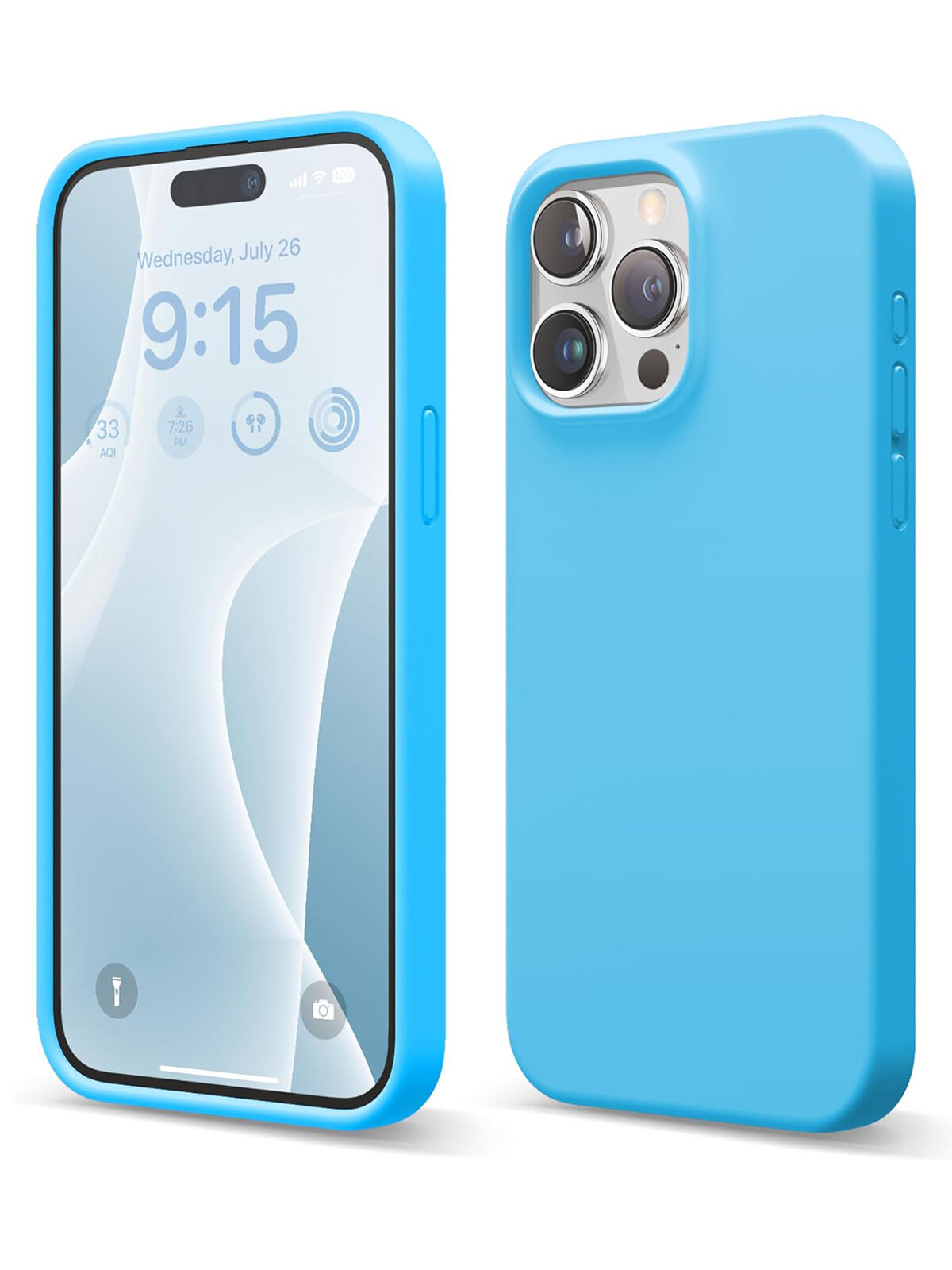 Elago для iPhone 15 Pro Max чехол Soft silicone (Liquid) Ocean Blue