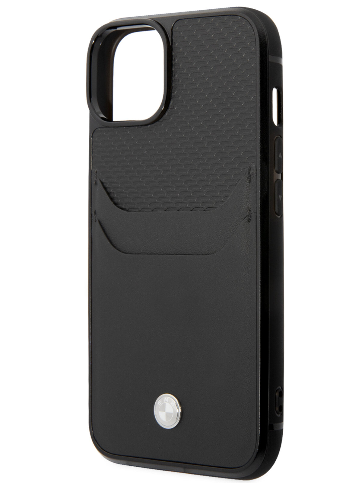 BMW для iPhone 15 чехол Signature Leather with Cardslot Hard Black
