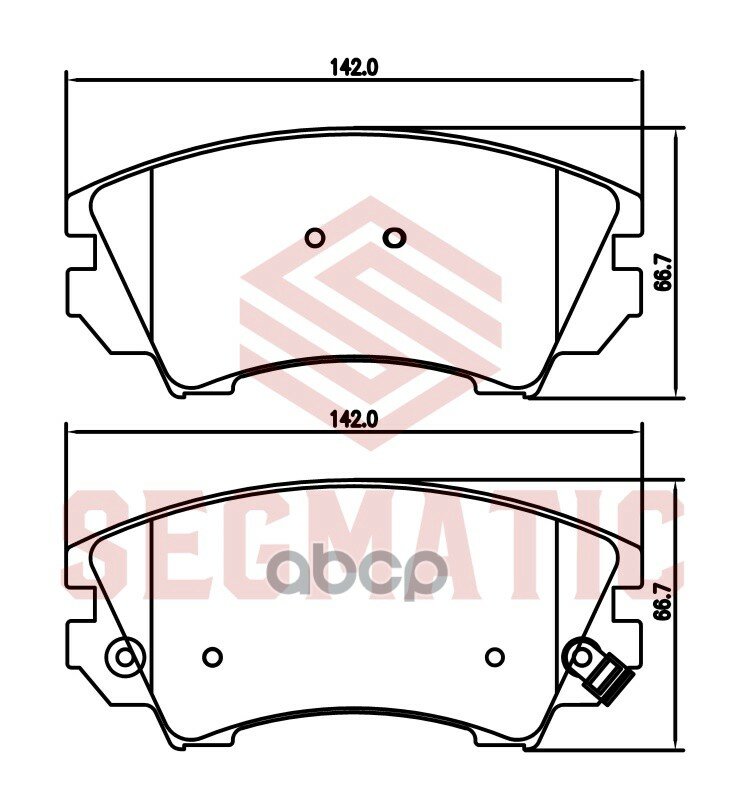 Колодка торм. диск. пер. OPEL Astra 1.6L 09-, 10- [142*66.7*18.8] SEGMATIC арт. SGBP2700