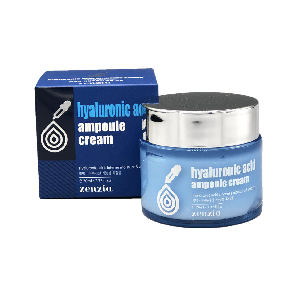 Крем для лица увлажняющий с гиалуроновой кислотой ZENZIA Hyaluronic Acid Ampoule Cream