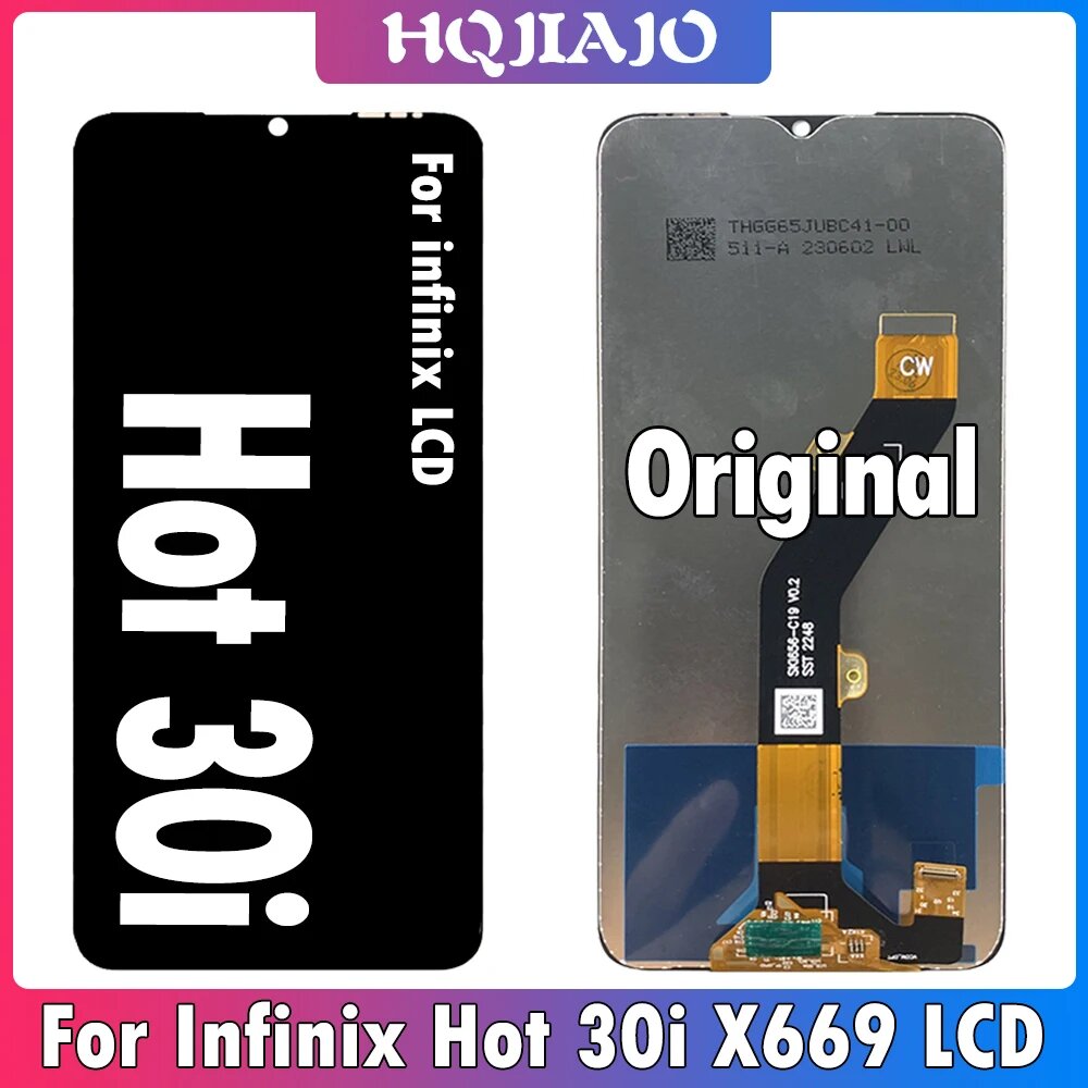 6,56 "оригинальный для Infinix Hot 30i X669 X669C, ЖК-дисплей кодирующий преобразователь сенсорного экрана в сборе Hot30i NFC X669D, Замена ЖК-дисплея