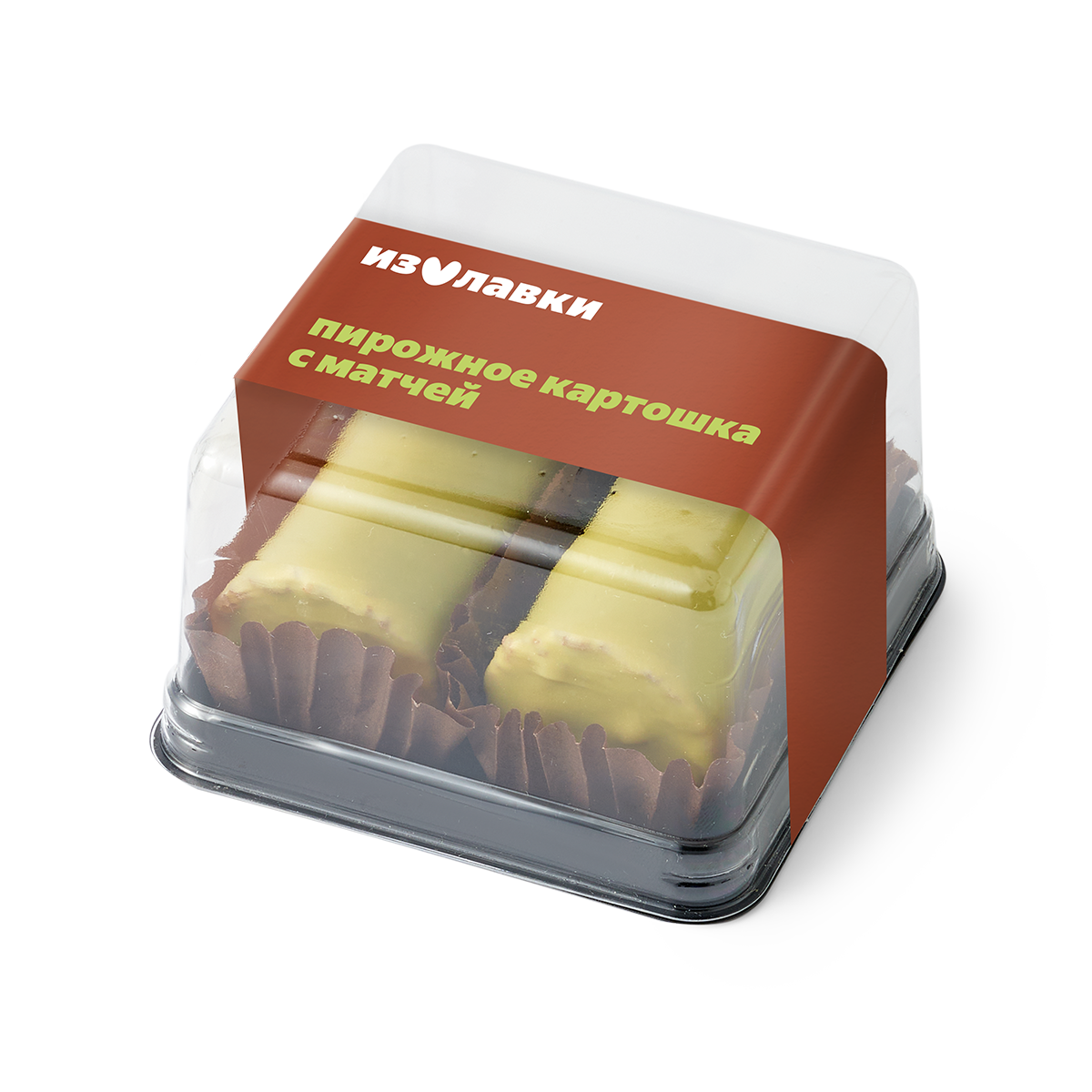 Пирожное "Картошка" Из Лавки, замороженное, с чаем матча, в пластиковой коробке