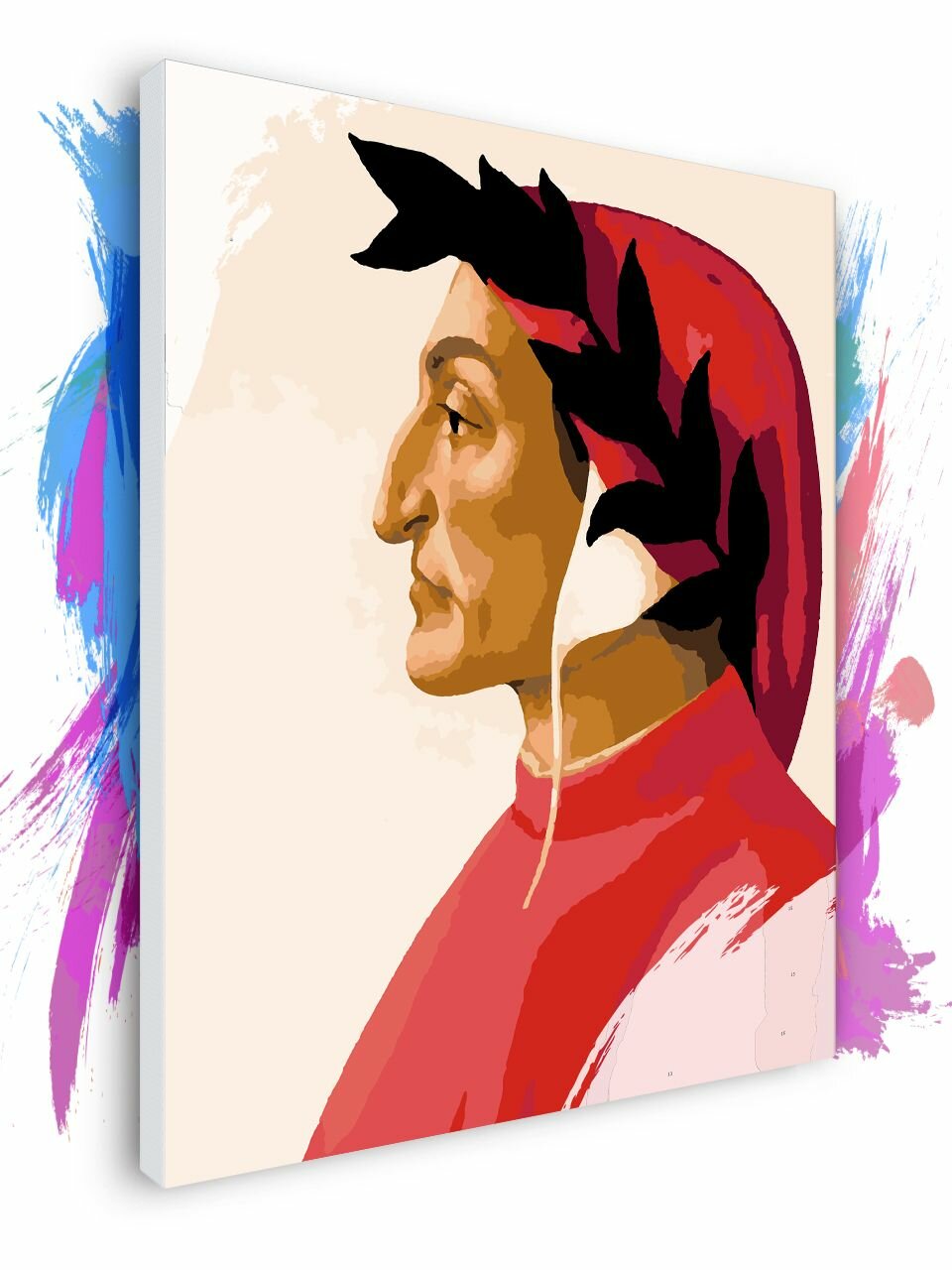 Картина по номерам на холсте Сандро Боттичелли - Портрет Данте, 40 х 60 см