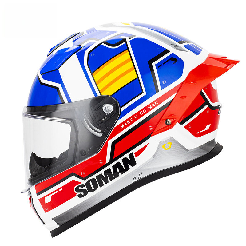 Шлем SOMAN F1, синий и красный, L
