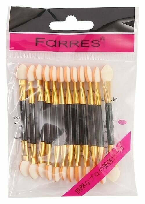 Farres, Апликатор для теней, двухсторонний, длинный AP-4, 12 шт в упаковке