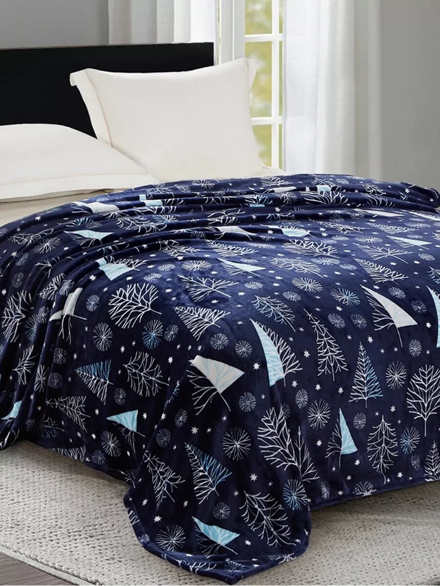 Плед 200х220 Покрывало37 пушистый новогодний толстый на диван и кровать