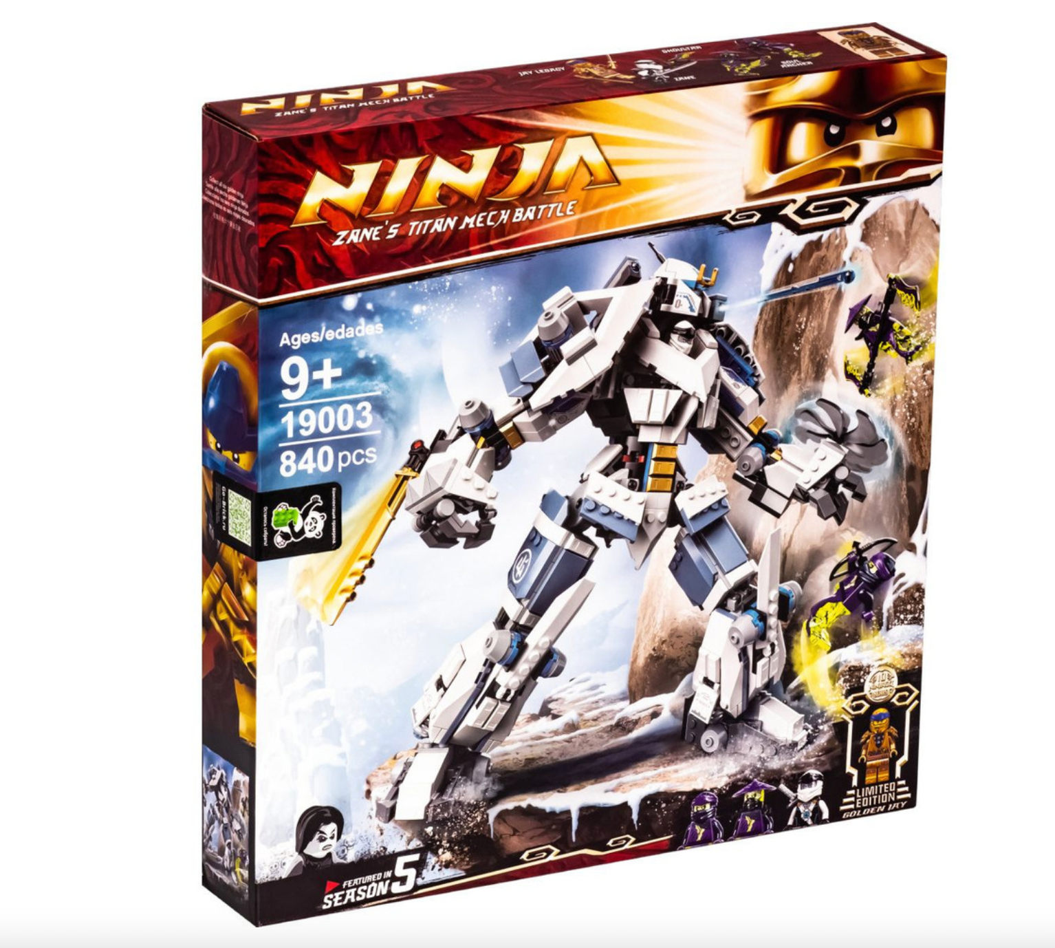 Конструктор Битва с роботом Зейна - 840 деталей/совместим с Лего НиндзяГо