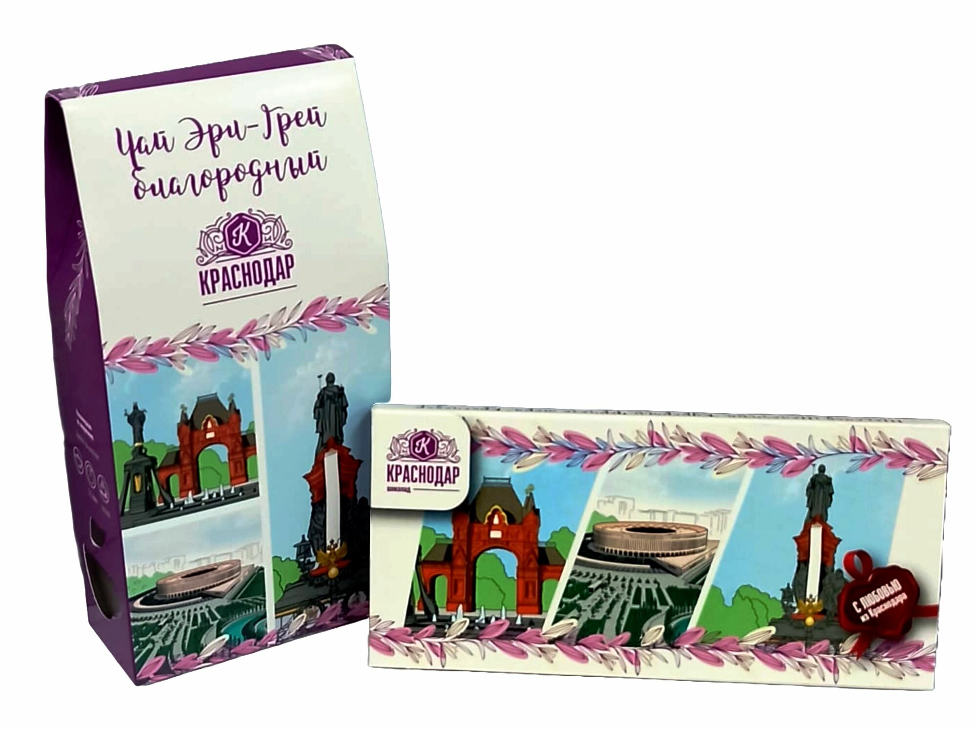 Кубанские сладости Набор Краснодар Чай+ шоколад 100гр Молочный