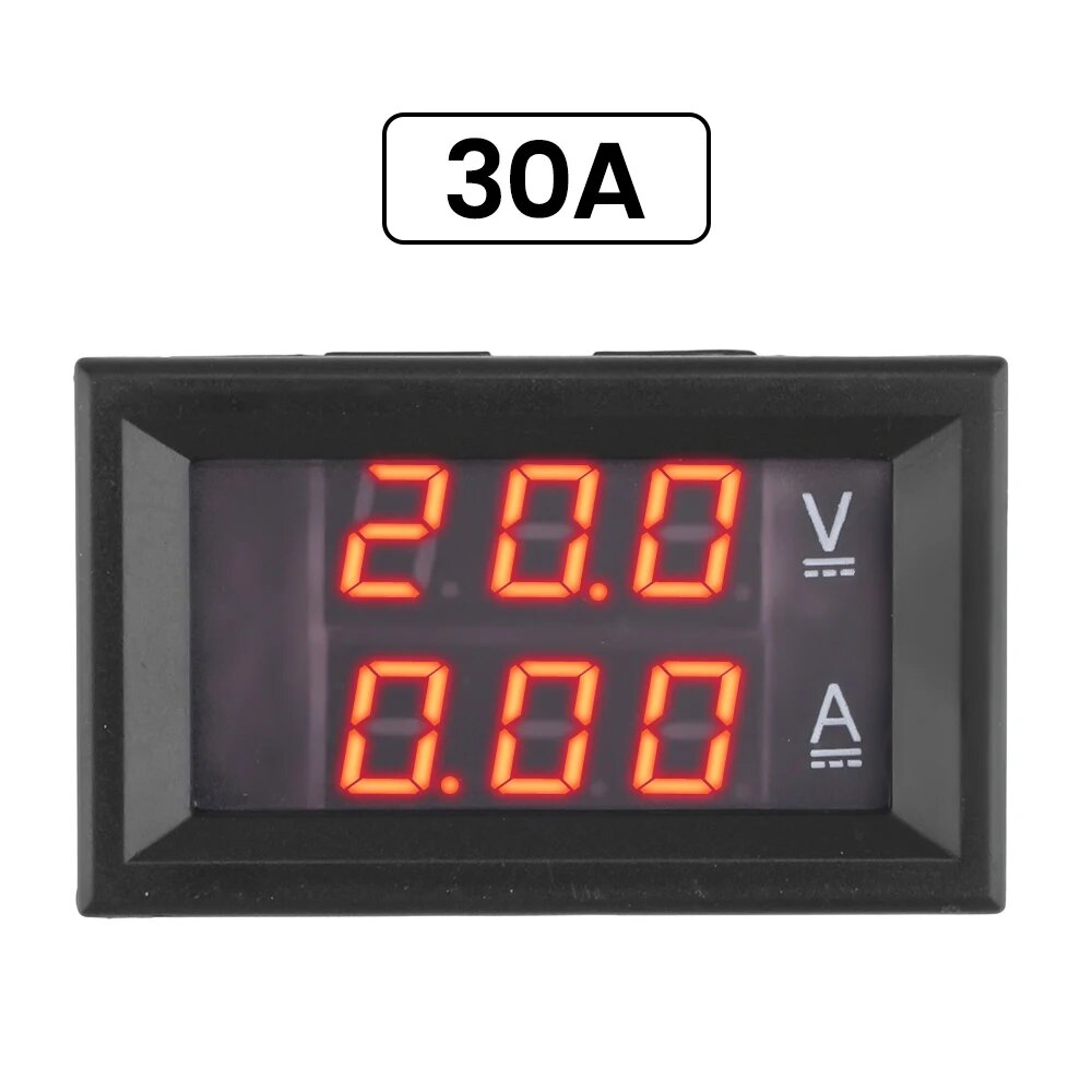 Aideepen Мини цифровой вольтметр амперметр DC 4.5-30В 50А/30А 30A