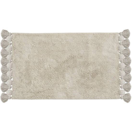 Коврик для ванной Tkano ворсовый с кисточками Essential, 50х80, светло-серый
