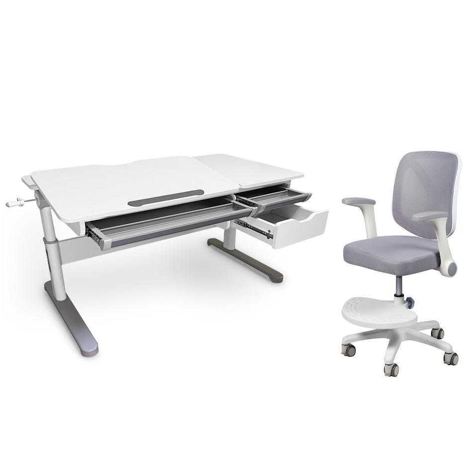 Комплект FUNDESK Grande Grey+LST9, для детей 4-16 лет, серый