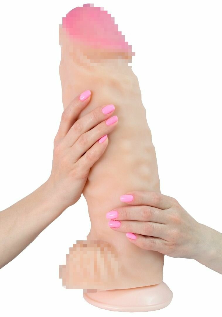 LOVETOY (А-Полимер) Фаллоимитатор-гигант неоскин, телесный, 39 см