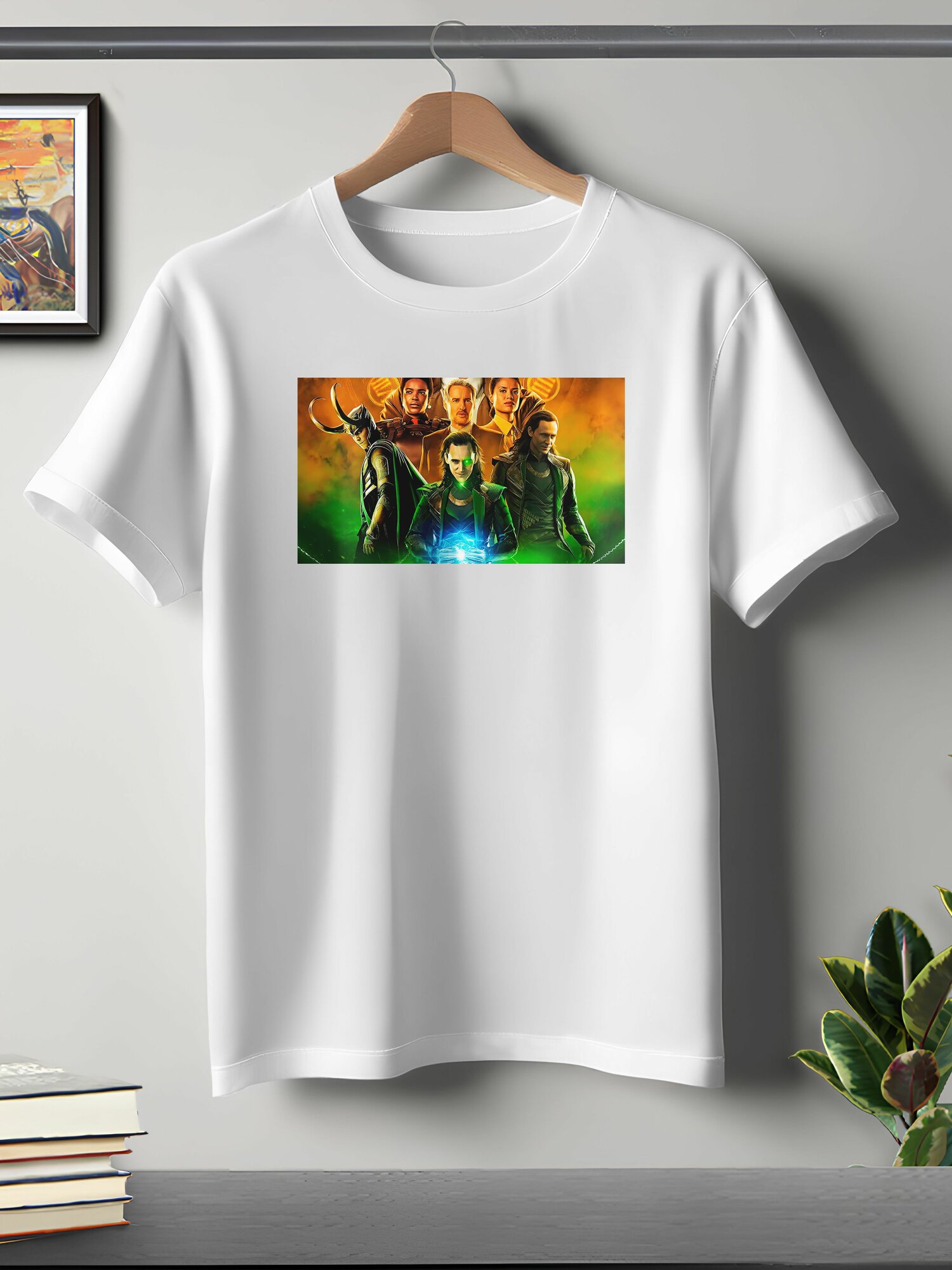 Футболка  Детская ONEQ 158 (13-14) размер с принтом Локи, белая