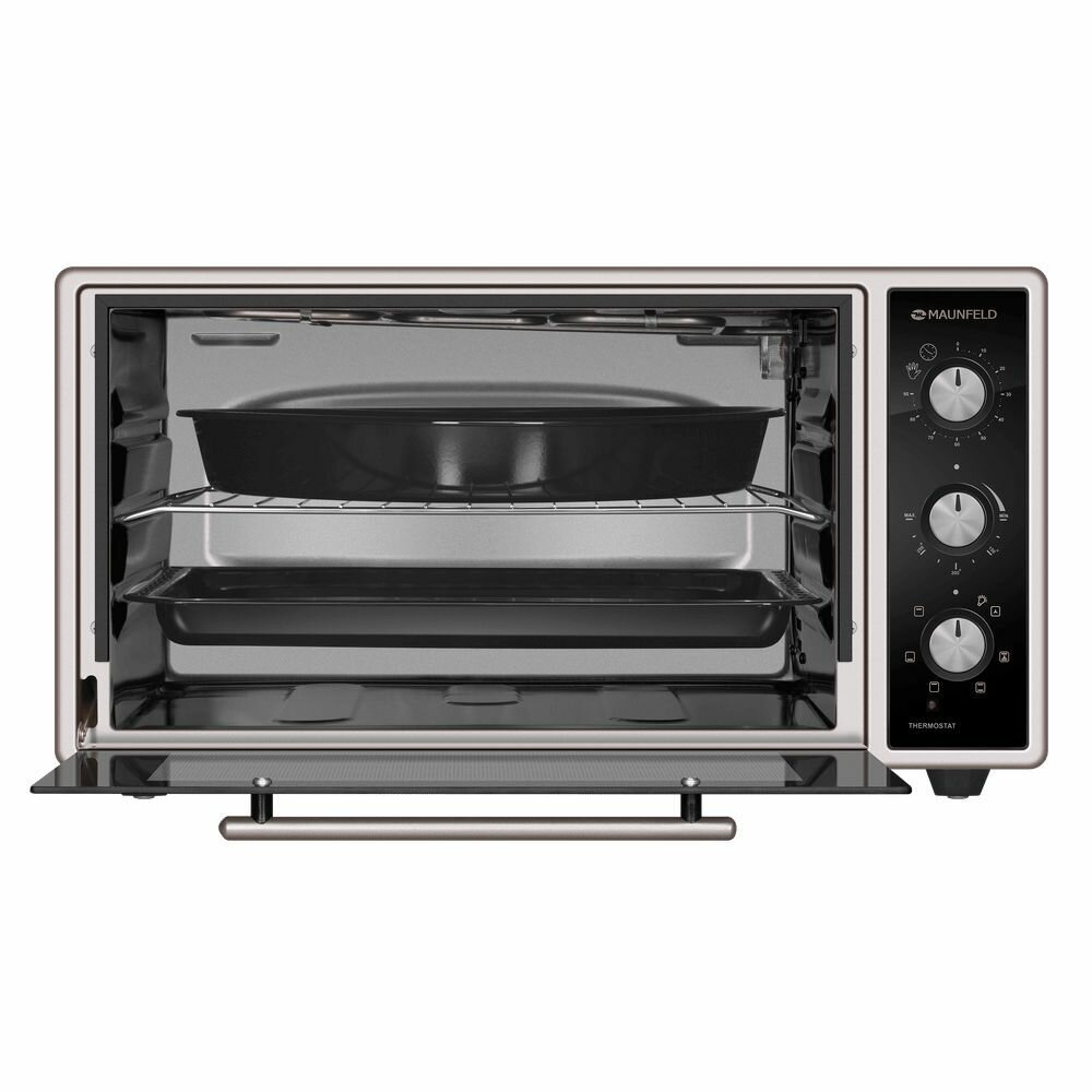 Мини-печь MAUNFELD CEMOA.456. S2, черный, 1500 Вт, максимальная температура 300°C, конвекция — фото 1