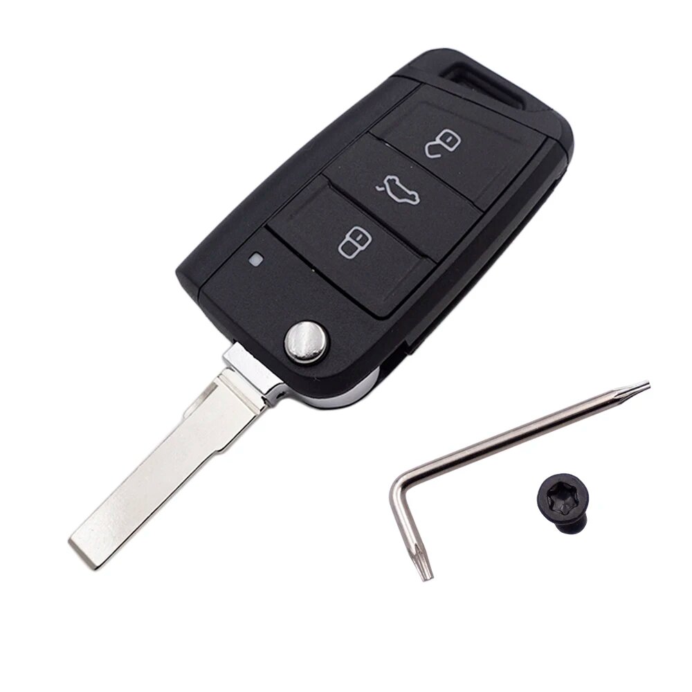 Сменный корпус выкидного ключа Cocolockey для VW Golf 7 MK7, Skoda Octavia A7, Seat, с ALL PLASTIC