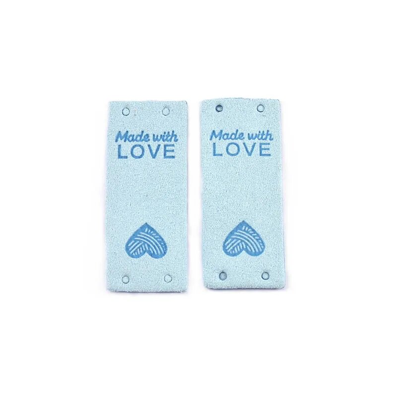 Этикетки "Made with LOVE", голубые, 2 шт.