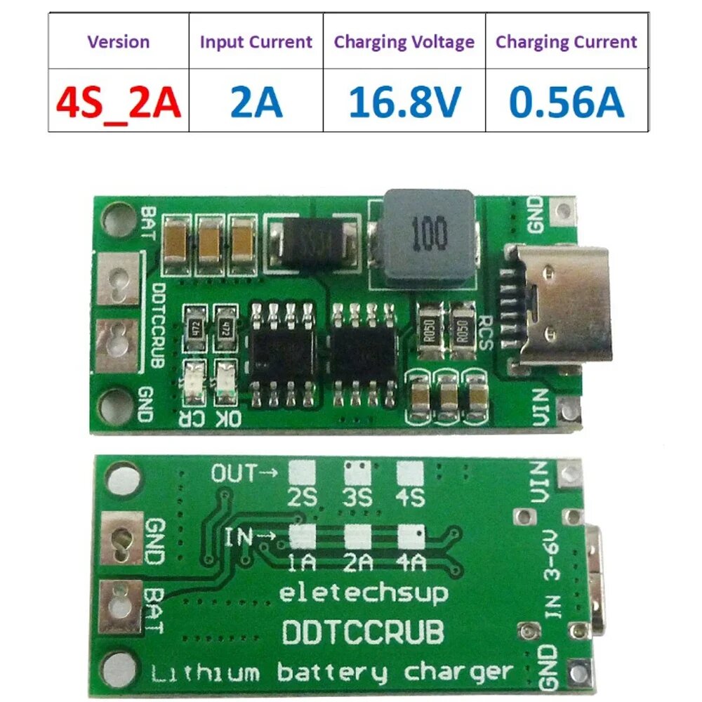 Зарядное устройство для литиевых аккумуляторов 4S 2A