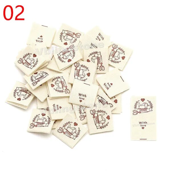 Ручные тканевые этикетки vblingstone 20x40 мм 50 шт 2