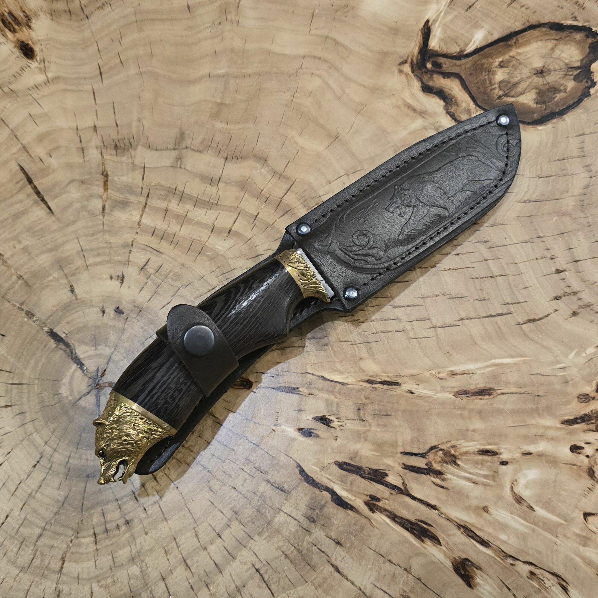 Нож туристический "Медведь", сталь 40Х13, рукоять венге, литье латунь