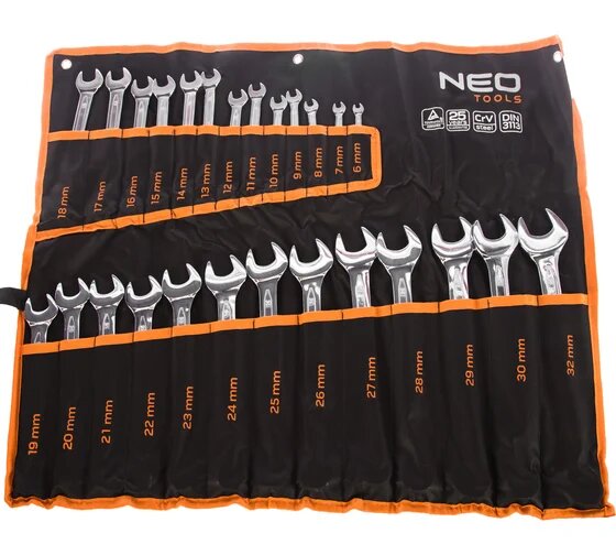 Набор комбинированных ключей (6-32 мм, 26 штук) NEO Tools 09-754