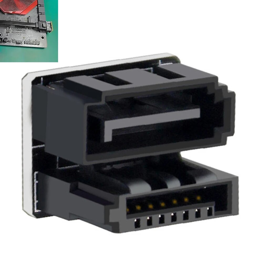 Адаптер рулевого управления под углом 180 градусов, поворотный разъем на 180 градусов, материнская плата SATA, 7-контактный разъем «мама-папа» для компьютера, SSD HDD