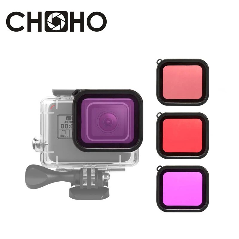 CHOHO подводный фильтр для GoPro Hero 5 6 7 3Pcs A Lot