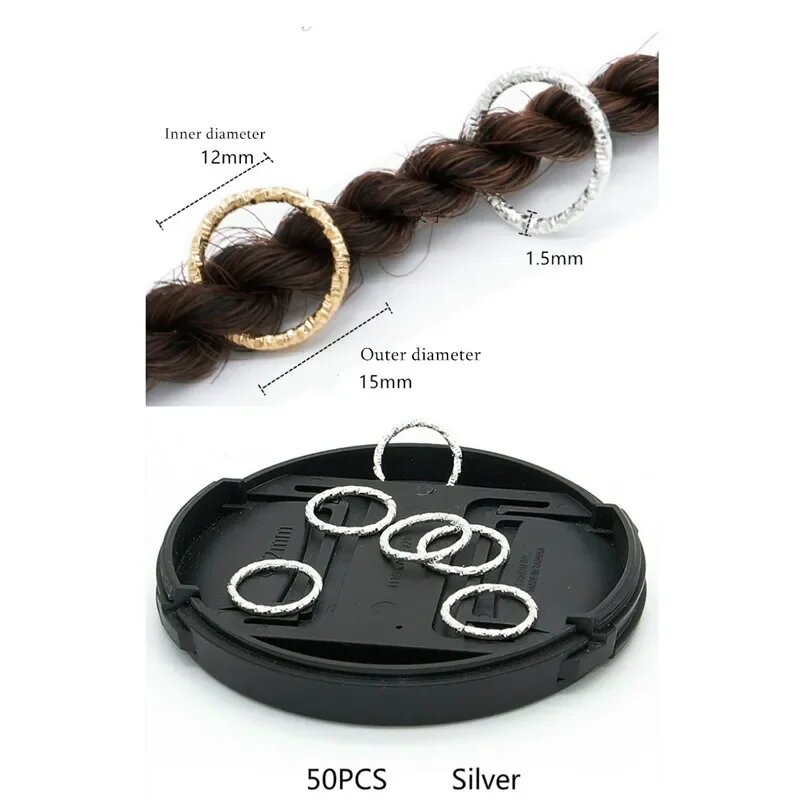 Металлические кольца для волос 18 мм 50pcs 15mm NO.29