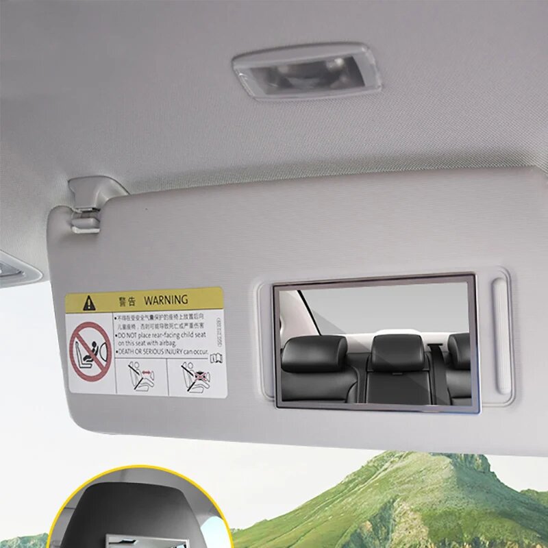 Интерьер автомобиля из нержавеющей стали Портативное автомобильное зеркало для макияжа Авто козырек HD Косметические зеркала Универсальное автомобильное внутреннее зеркало