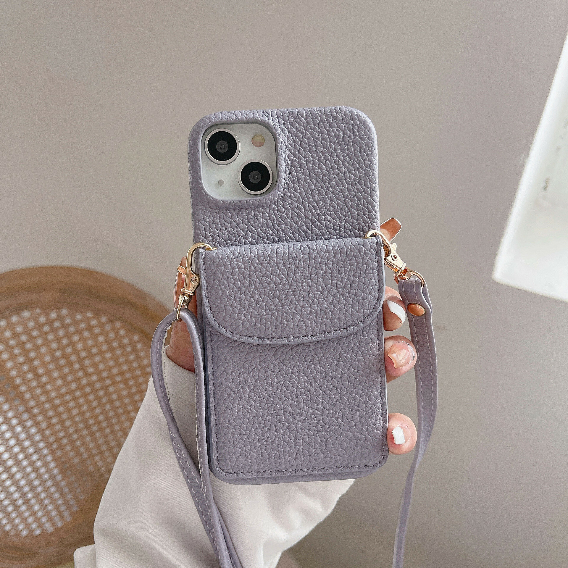 Чехол-ремень suteni, для iPhone 14 Pro, PU+PC, 391 фиолетовый