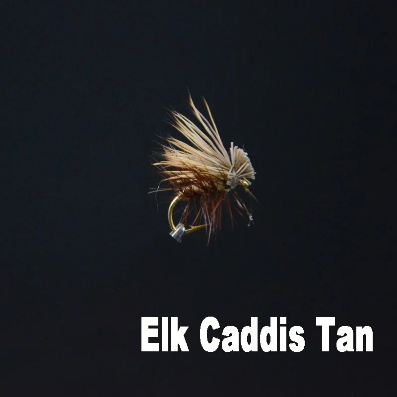 CONTEMPLATOR Мушки для нахлыста Caddis 14#, 6 шт Elk Caddis Tan