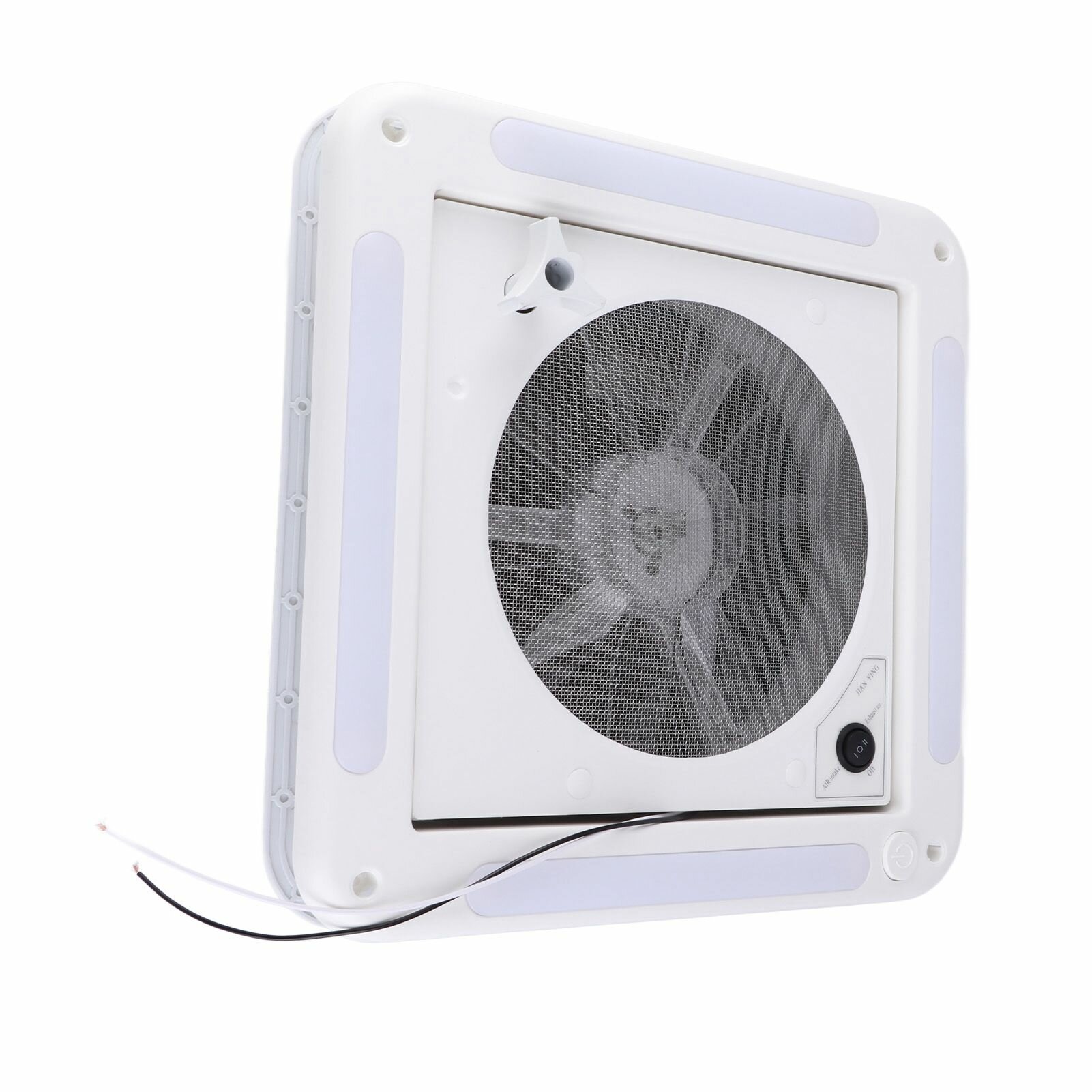 Вентилятор для крыши RV 12 В, 360x360 мм, 10 лопастей, двойной режим, светодиоды