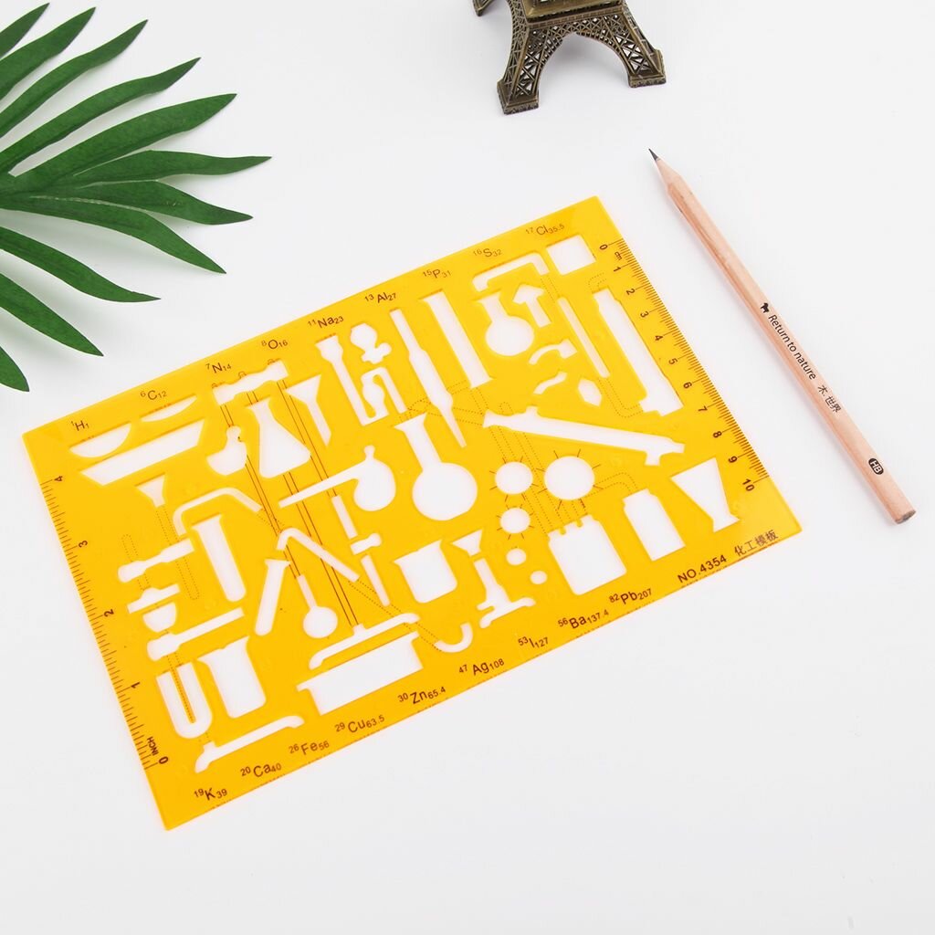 4354 желтый K клей химический шаблон линейка